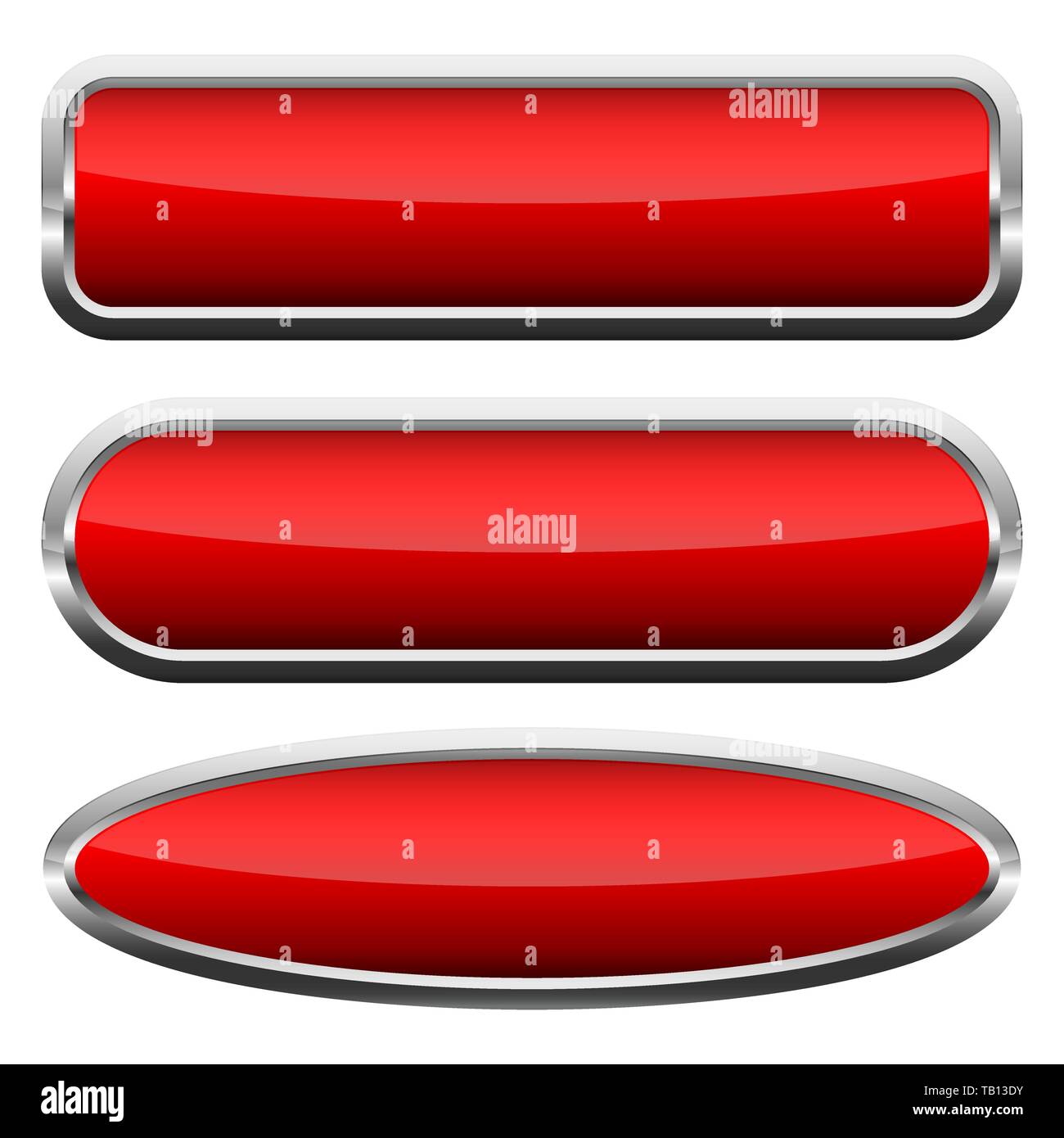 Set of blank red glossy buttons. Vector illustration. Collection of ...