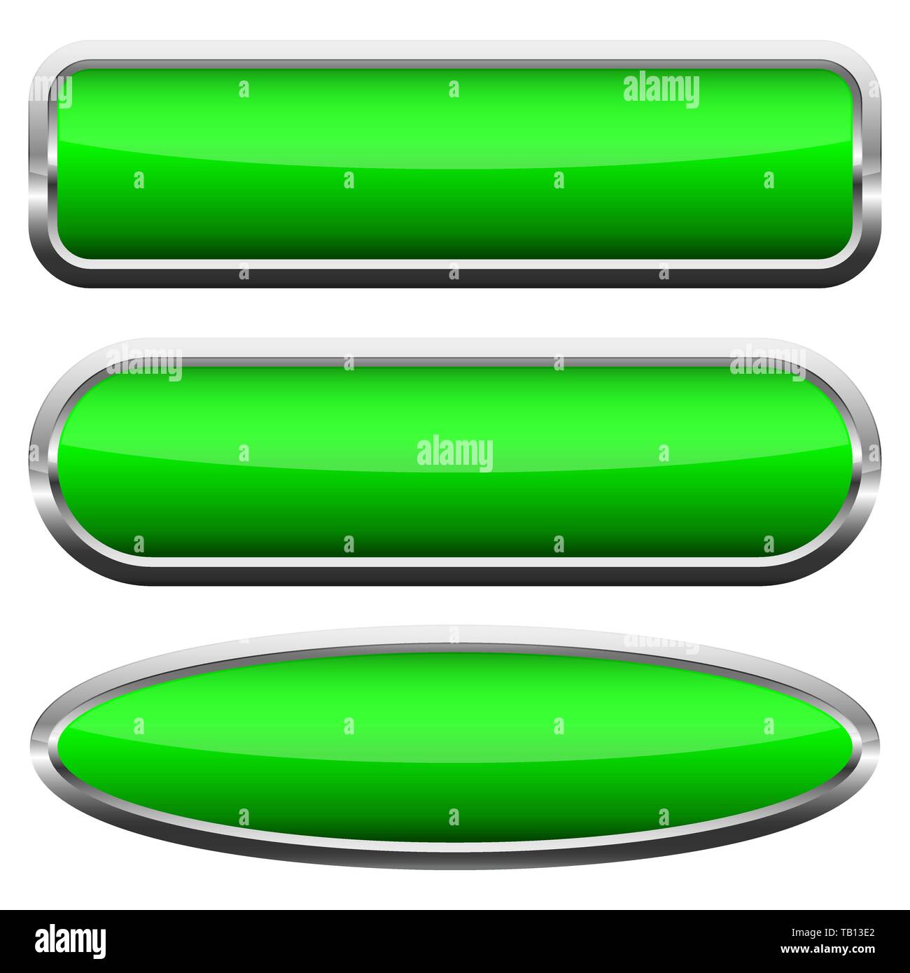 Set of blank green glossy buttons. Vector illustration. Collection of ...