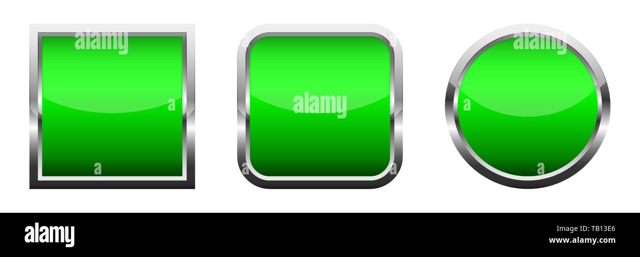 Set of blank green glossy buttons. Vector illustration. Collection of ...