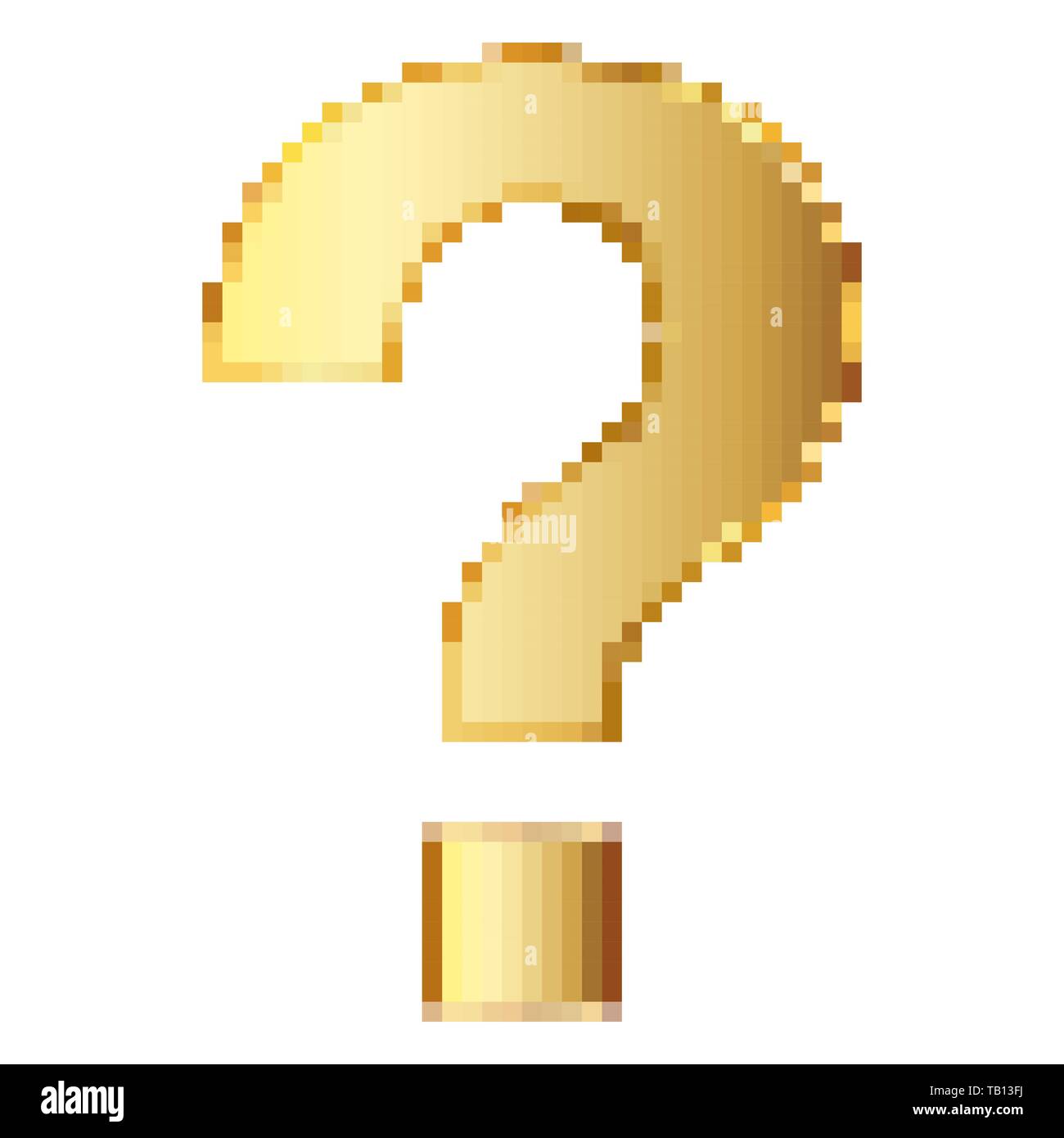 Question mark mark in pixel art style. Vector illustration. Isolated ...