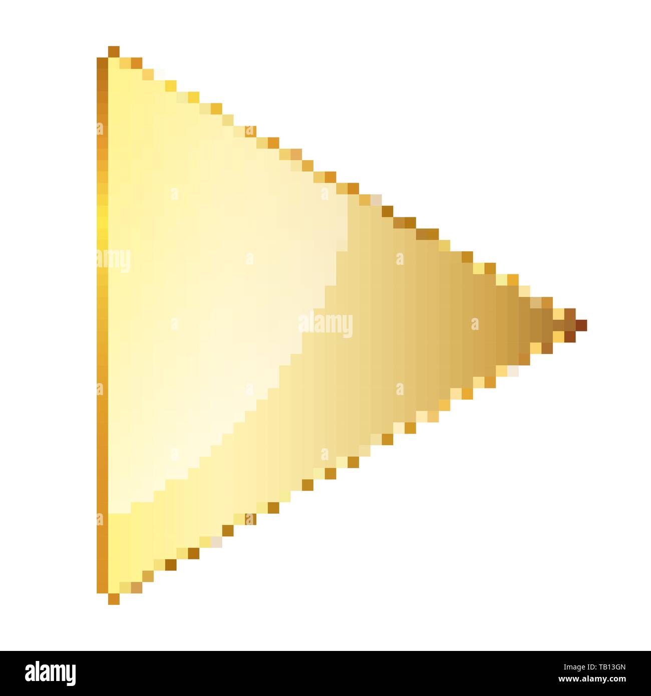 Gold Play button in pixel art style. Vector illustration. Isolated Play ...