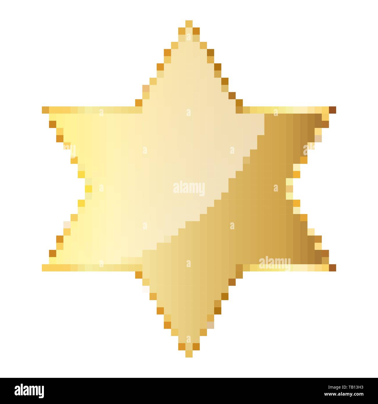 Pixel art design of Star. Vector illustration. Gold Star icon in pixel ...