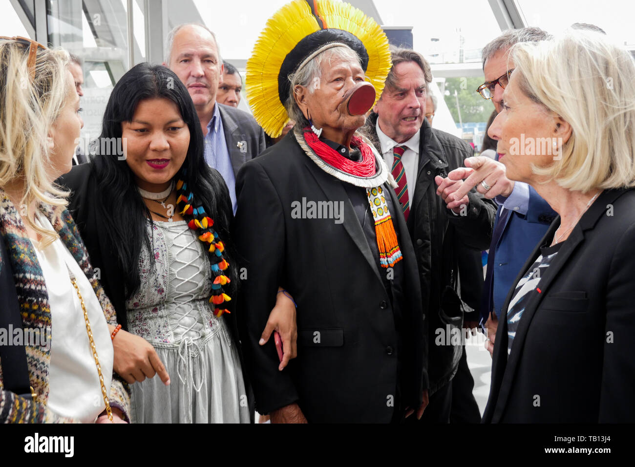 Chief Raoni appears in Lyon, France Stock Photo - Alamy