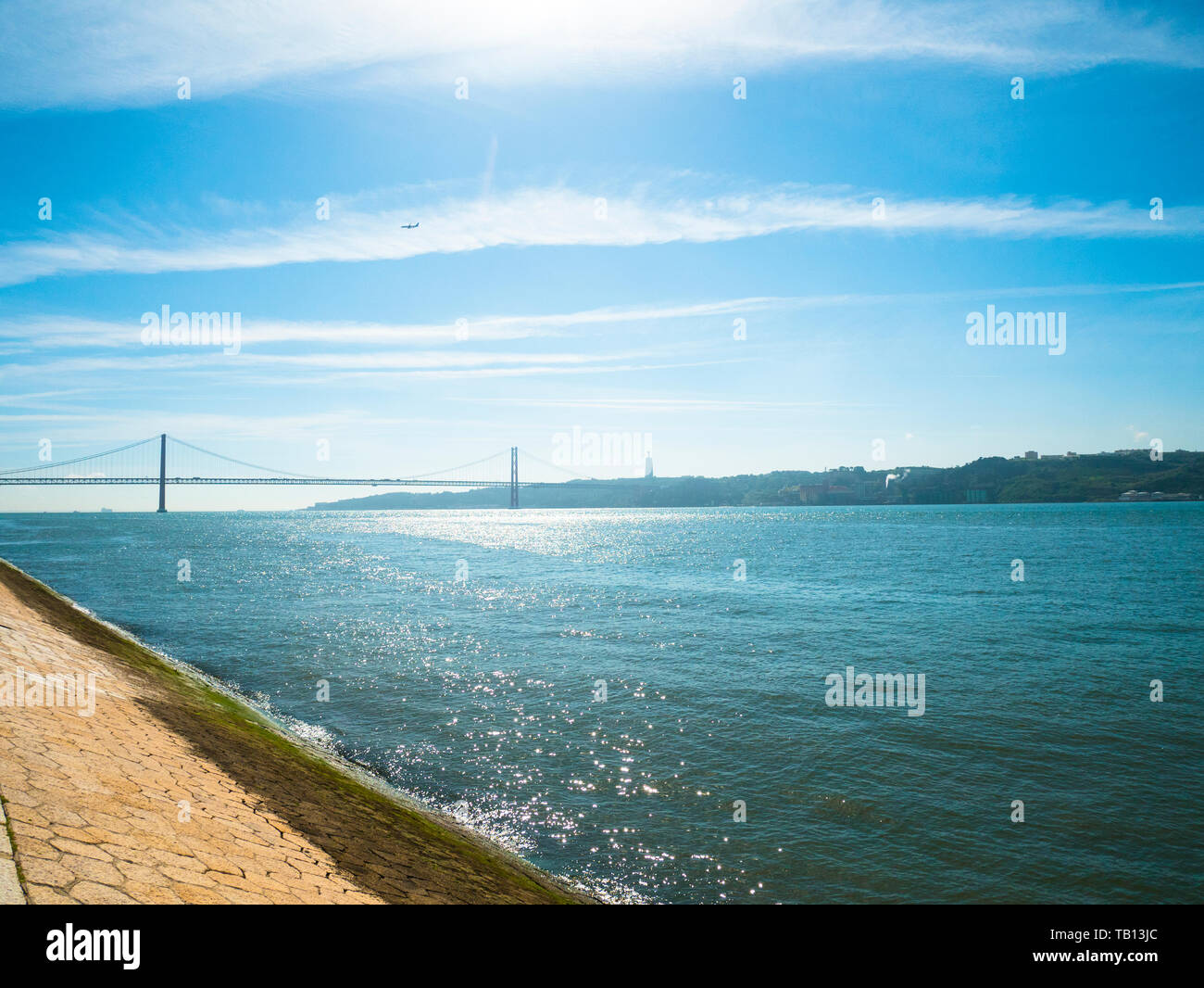 25 de Abril bridge in Lisbon, Portugal. A suspension bridge twin of the ...