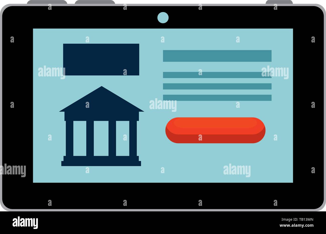 tablet with bank building ecommerce icons Stock Vector Image & Art - Alamy