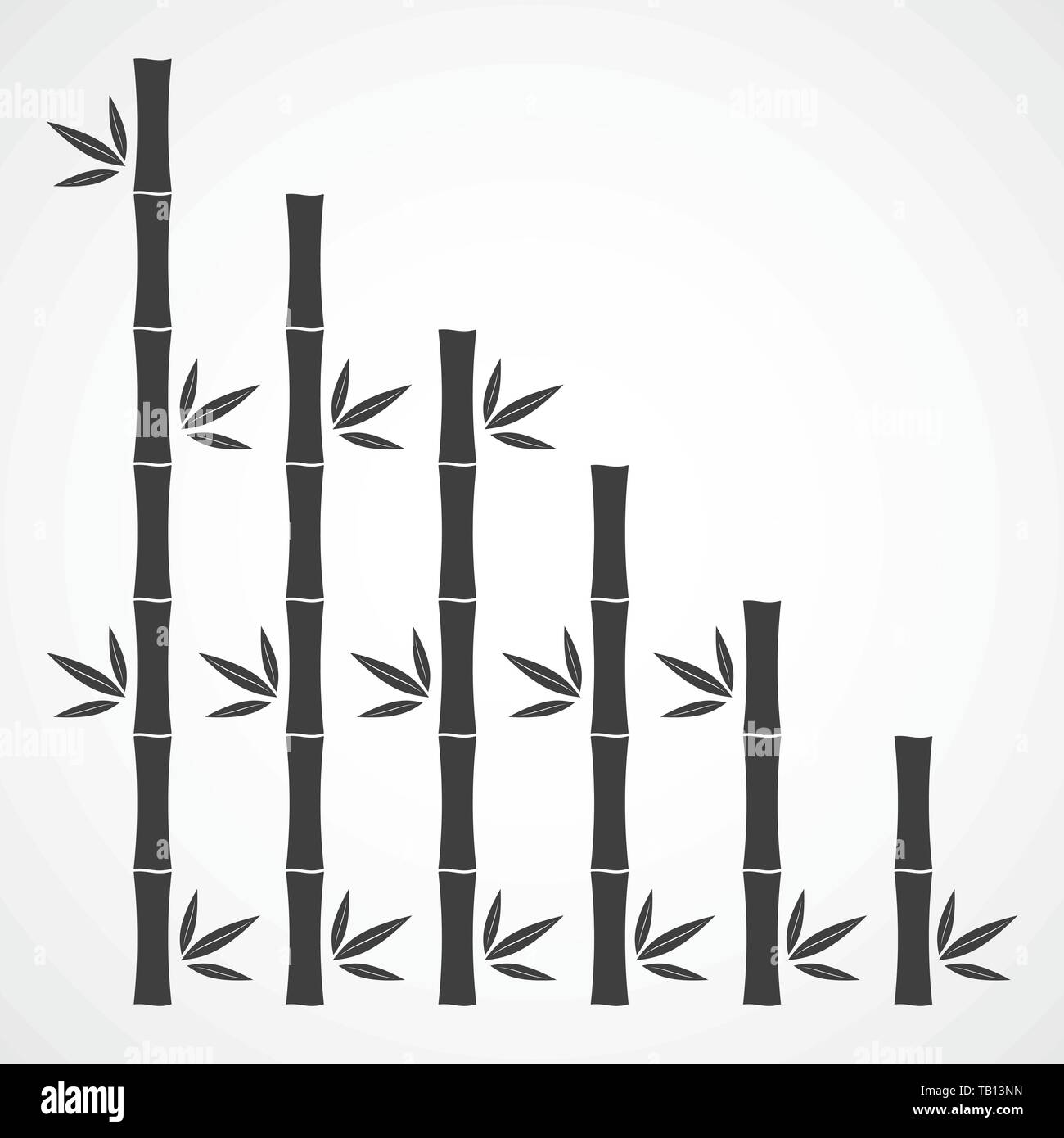 Black bamboo branches and leaves. Vector illustration. Bamboo stems ...