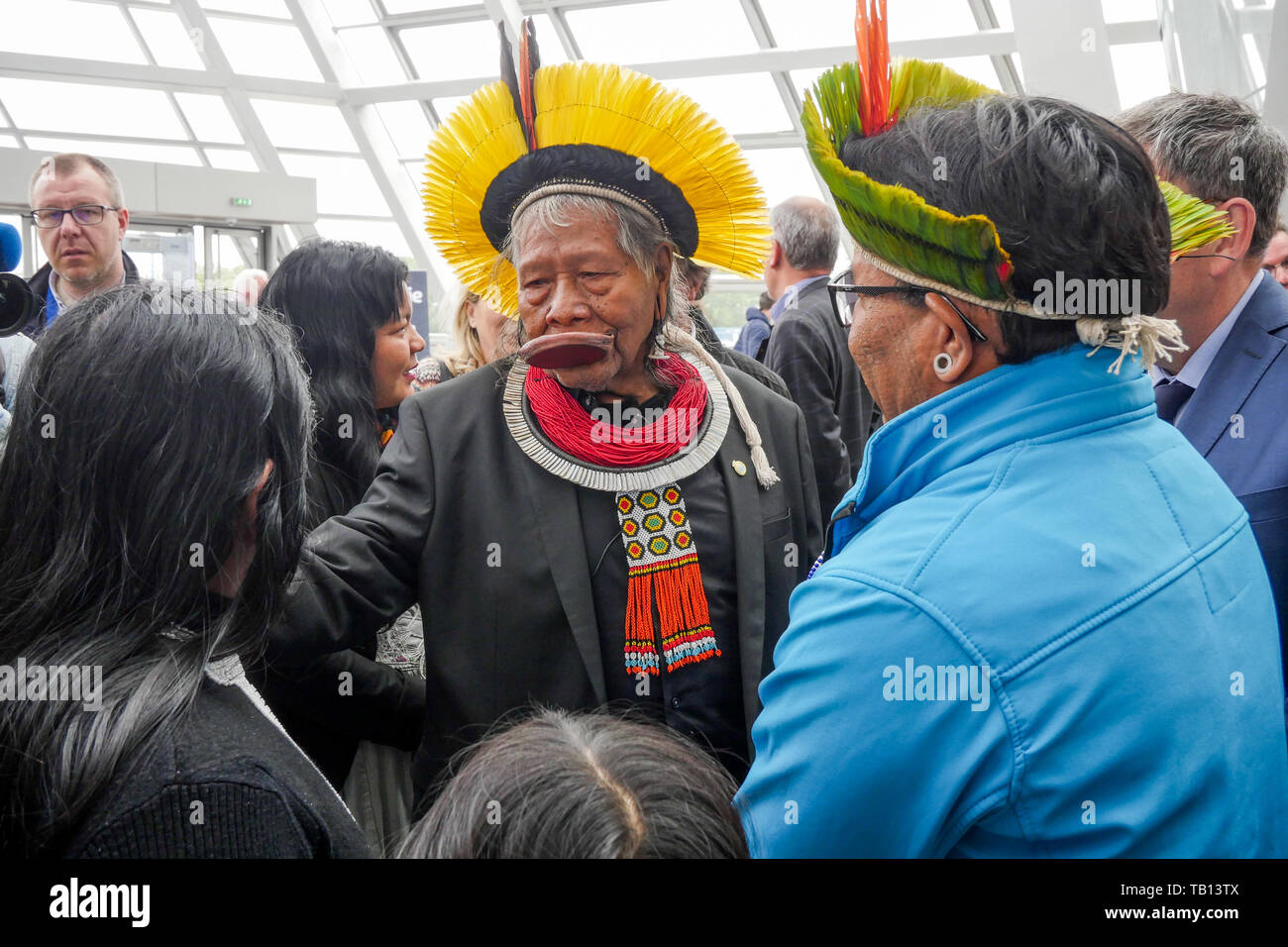 Chief Raoni appears in Lyon, France Stock Photo - Alamy