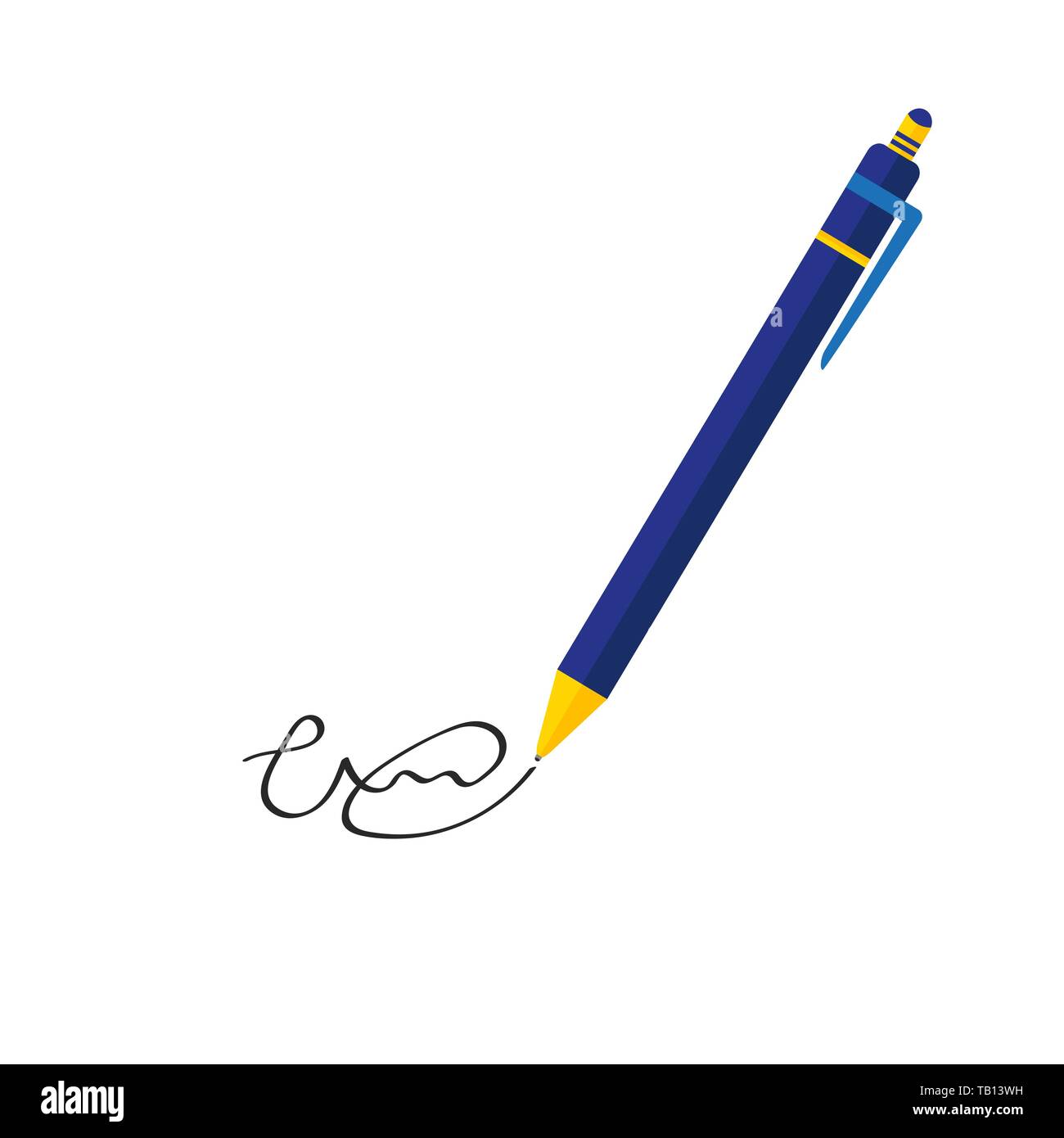 Signature of man. Signing document. Vector illustration. Pen with ...
