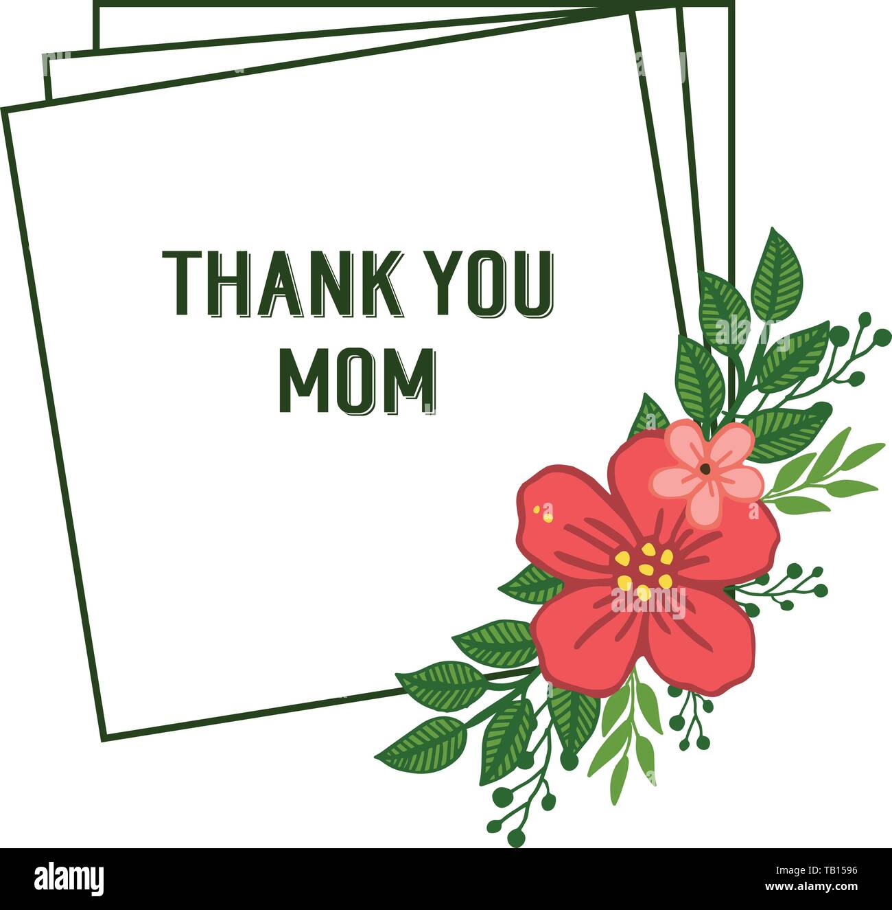 Vector illustration various elegant leaf flower frame for banner thank ...