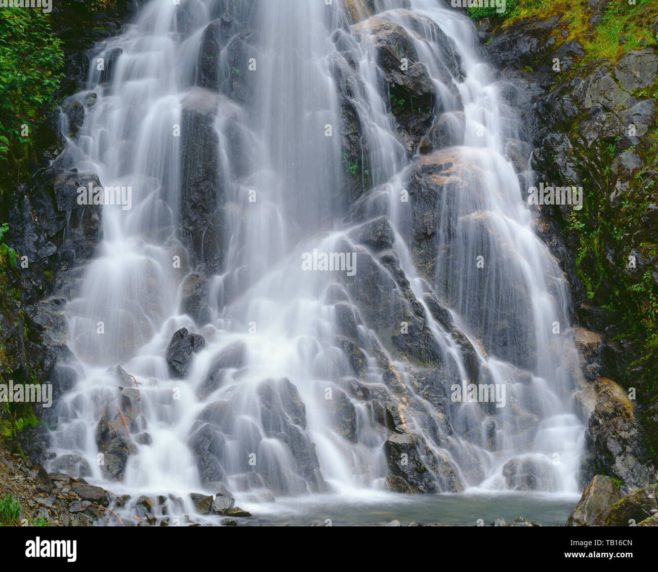 USA, Washington, North Cascades National Park, Waterfall on Soldier Boy ...