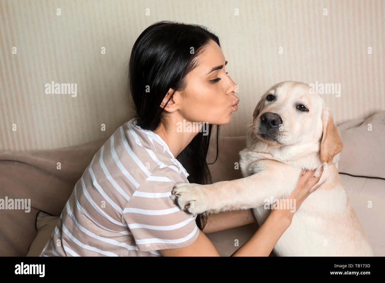 White labrador young woman resting hi-res stock photography and images ...