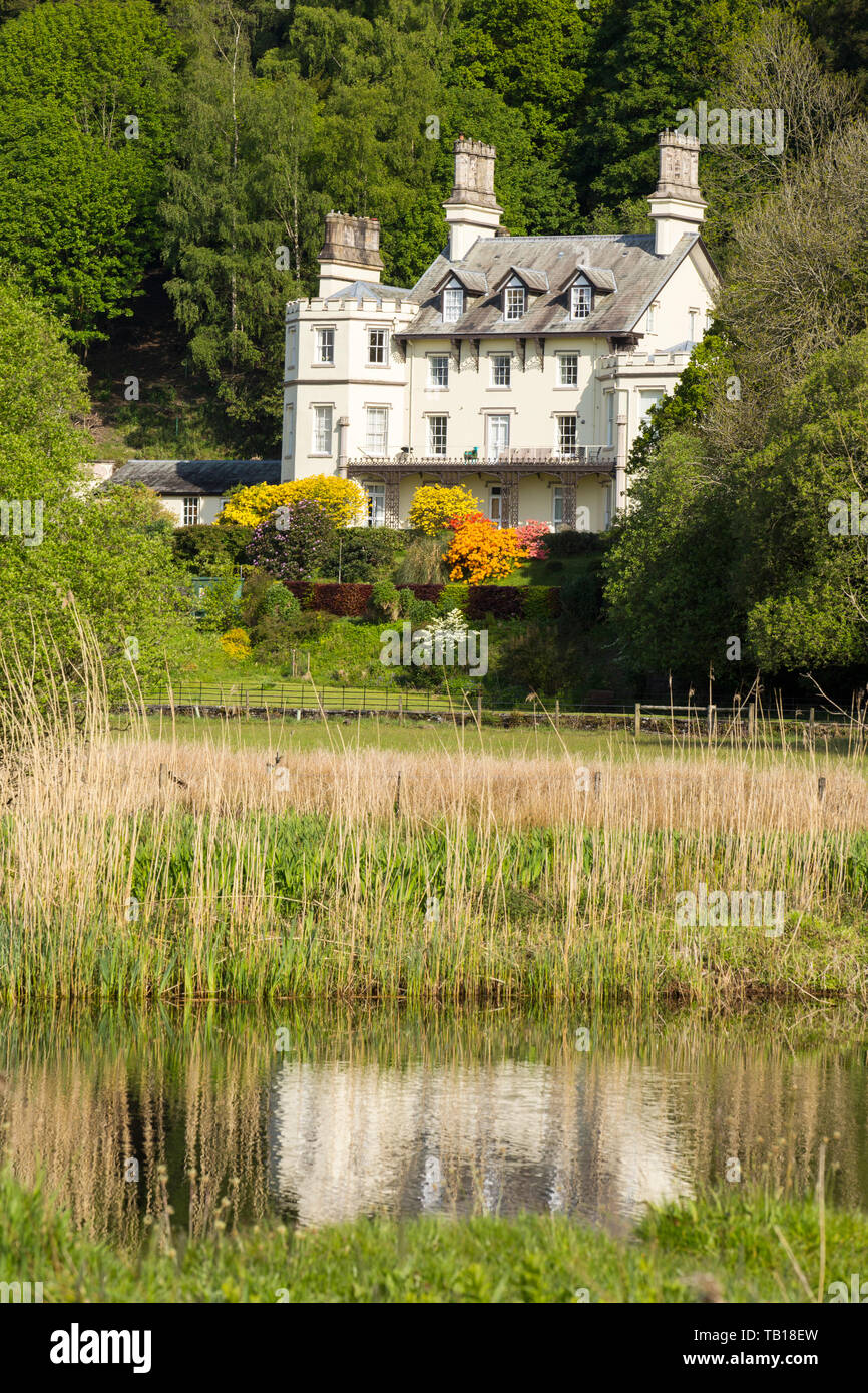 A large Victorian house in Clappersgate from the River Brathay, Lake ...
