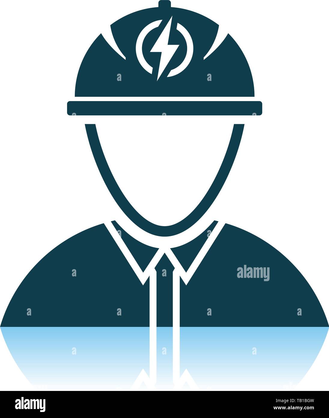 Electric Engineer Icon. Shadow Reflection Design. Vector Illustration ...