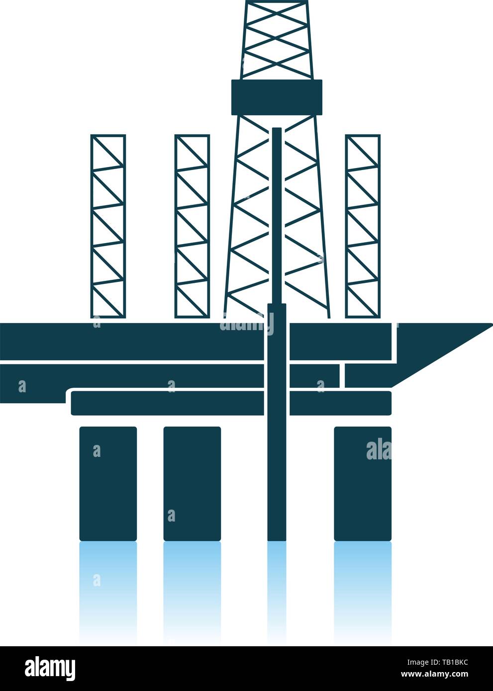 Oil Sea Platform Icon. Shadow Reflection Design. Vector Illustration ...