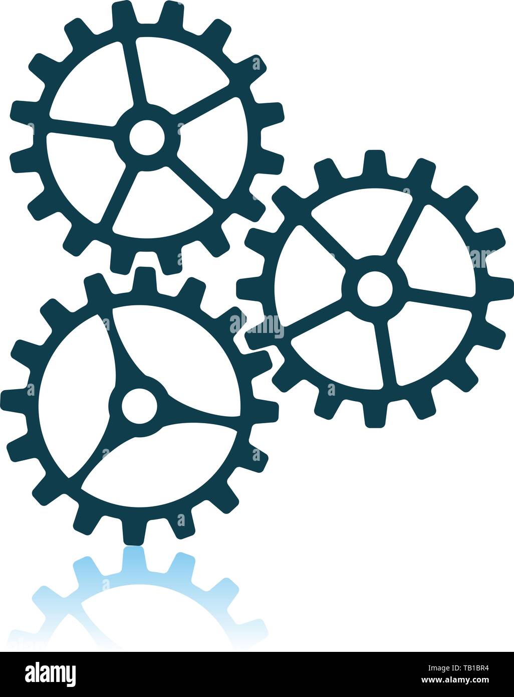 Gear Icon. Shadow Reflection Design. Vector Illustration Stock Vector ...