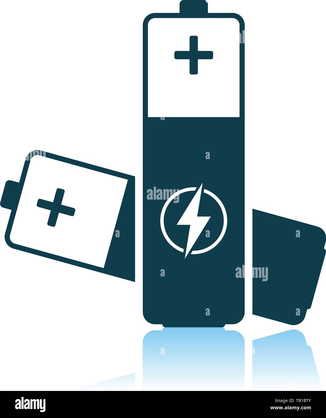 Electric Battery Icon. Shadow Reflection Design. Vector Illustration ...