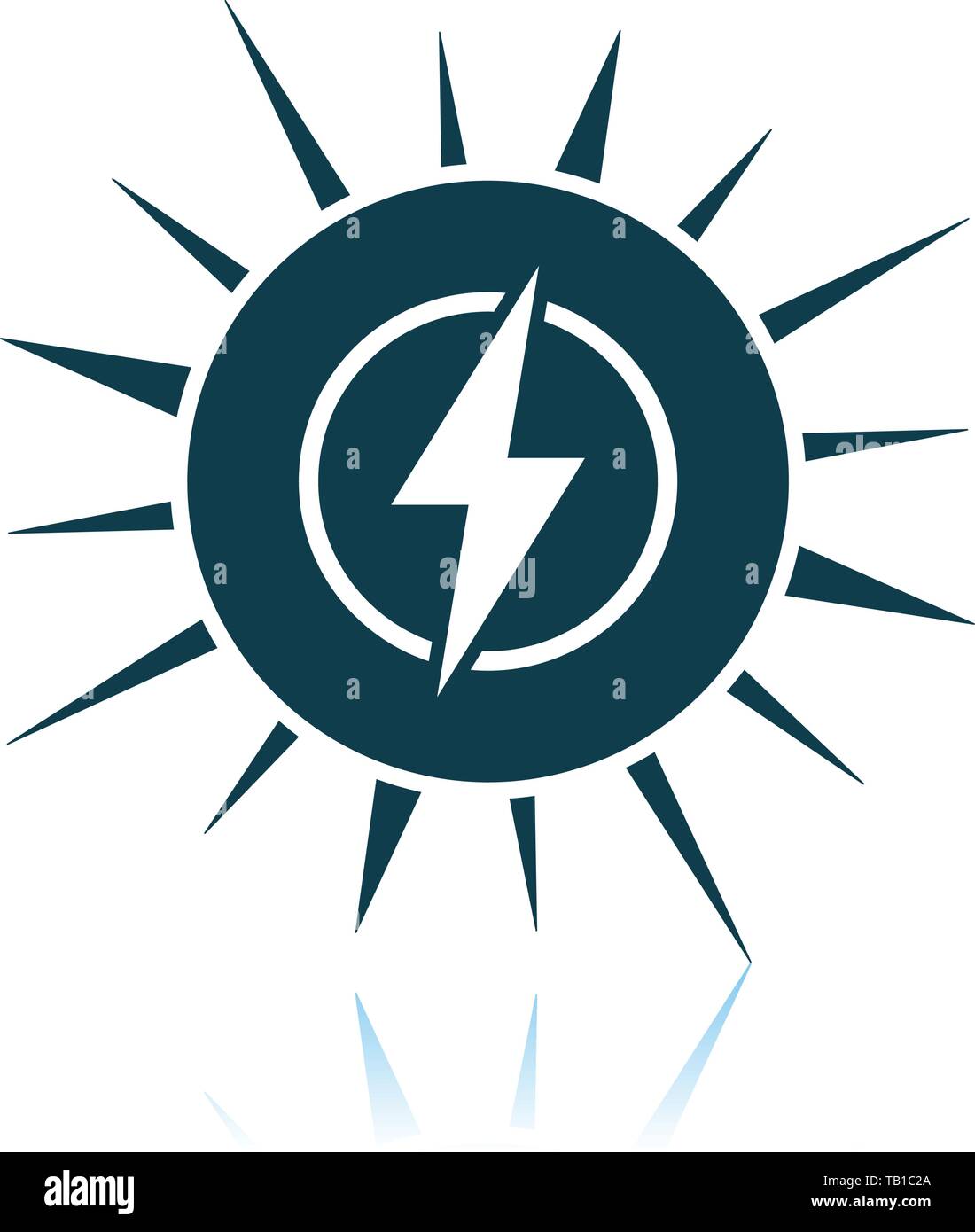 Solar Energy Icon. Shadow Reflection Design. Vector Illustration Stock ...