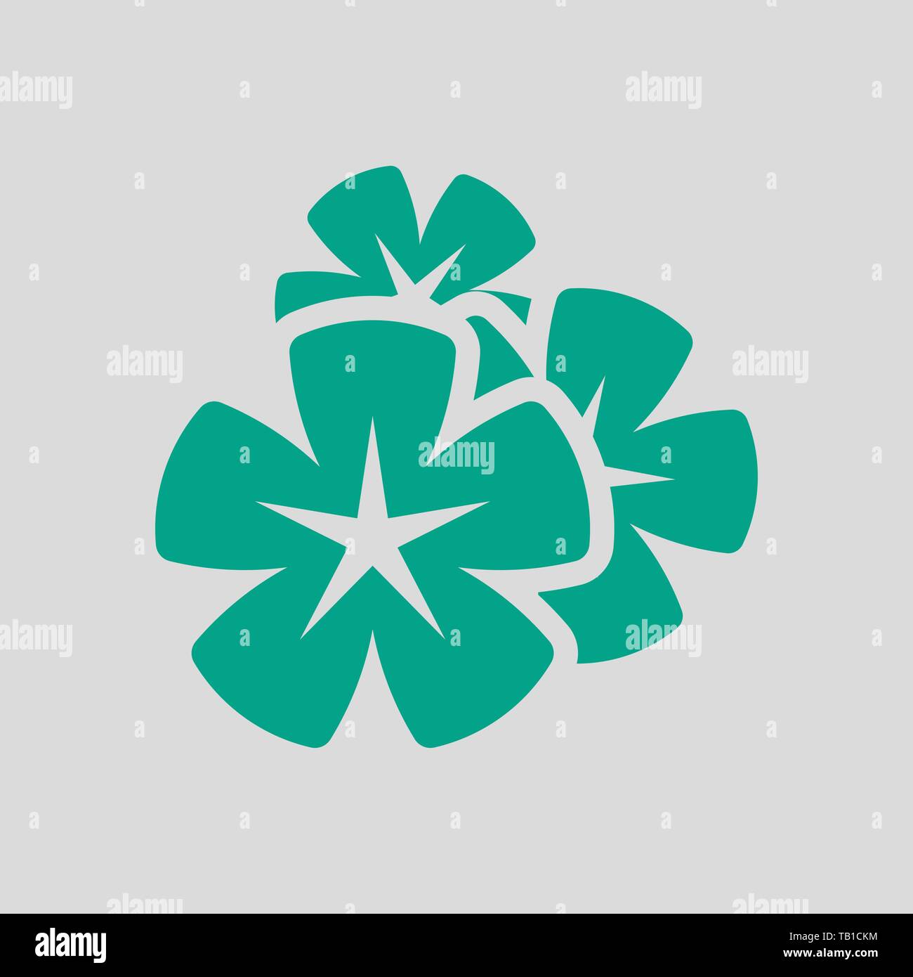Frangipani Flower Icon. Green on Gray Background. Vector Illustration ...
