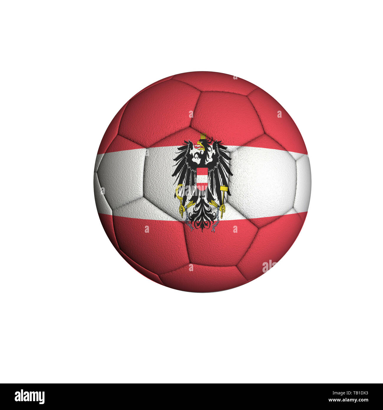 Soccer ball with an Austrian flag isolated on white background Stock ...