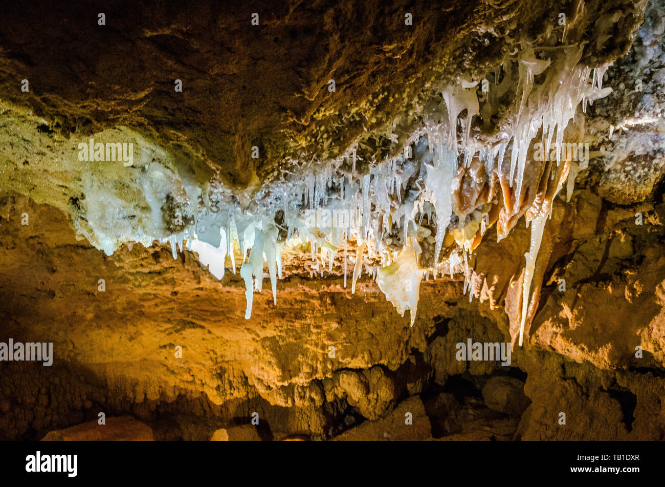 Interior of cave decorated with crystal Stock Photo - Alamy