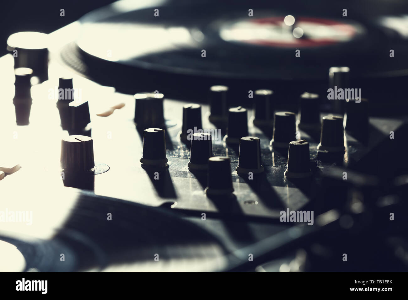 Modern DJ mixer, closeup Stock Photo - Alamy