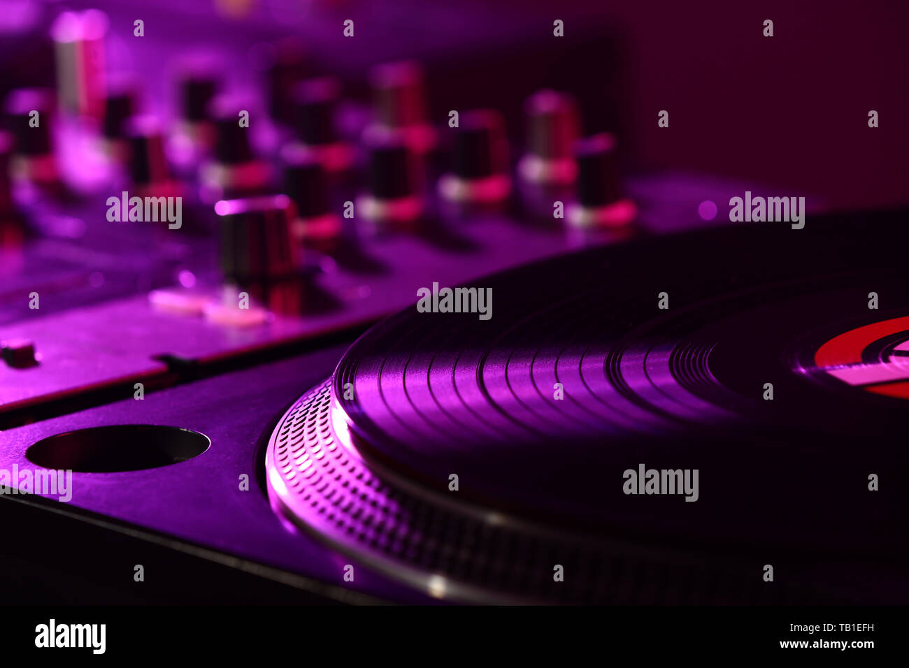 Modern DJ mixer, closeup Stock Photo - Alamy