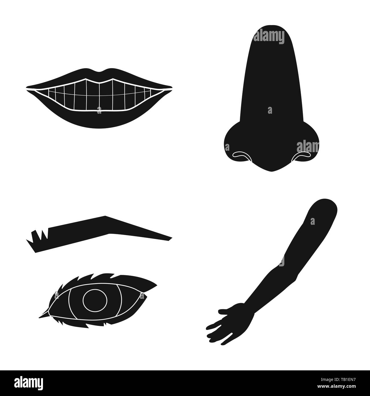 Isolated object of body and part sign. Collection of body and anatomy ...