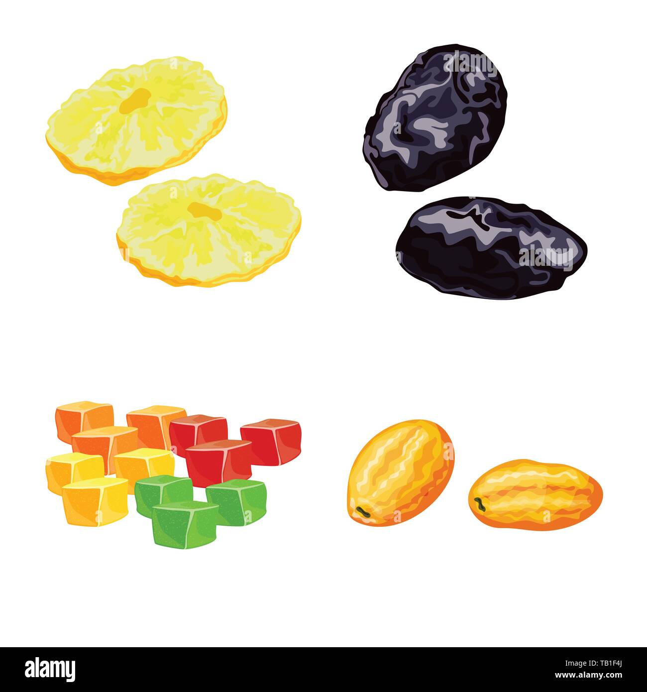 Vector design of fruit and dried icon. Collection of fruit and food ...