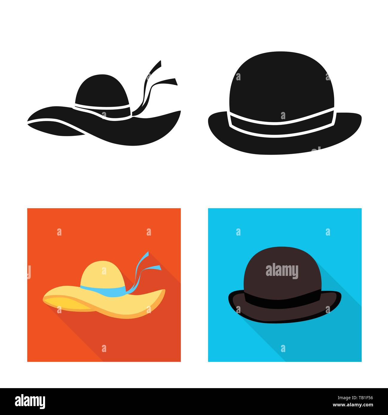 Vector illustration of clothing and cap sign. Collection of clothing ...