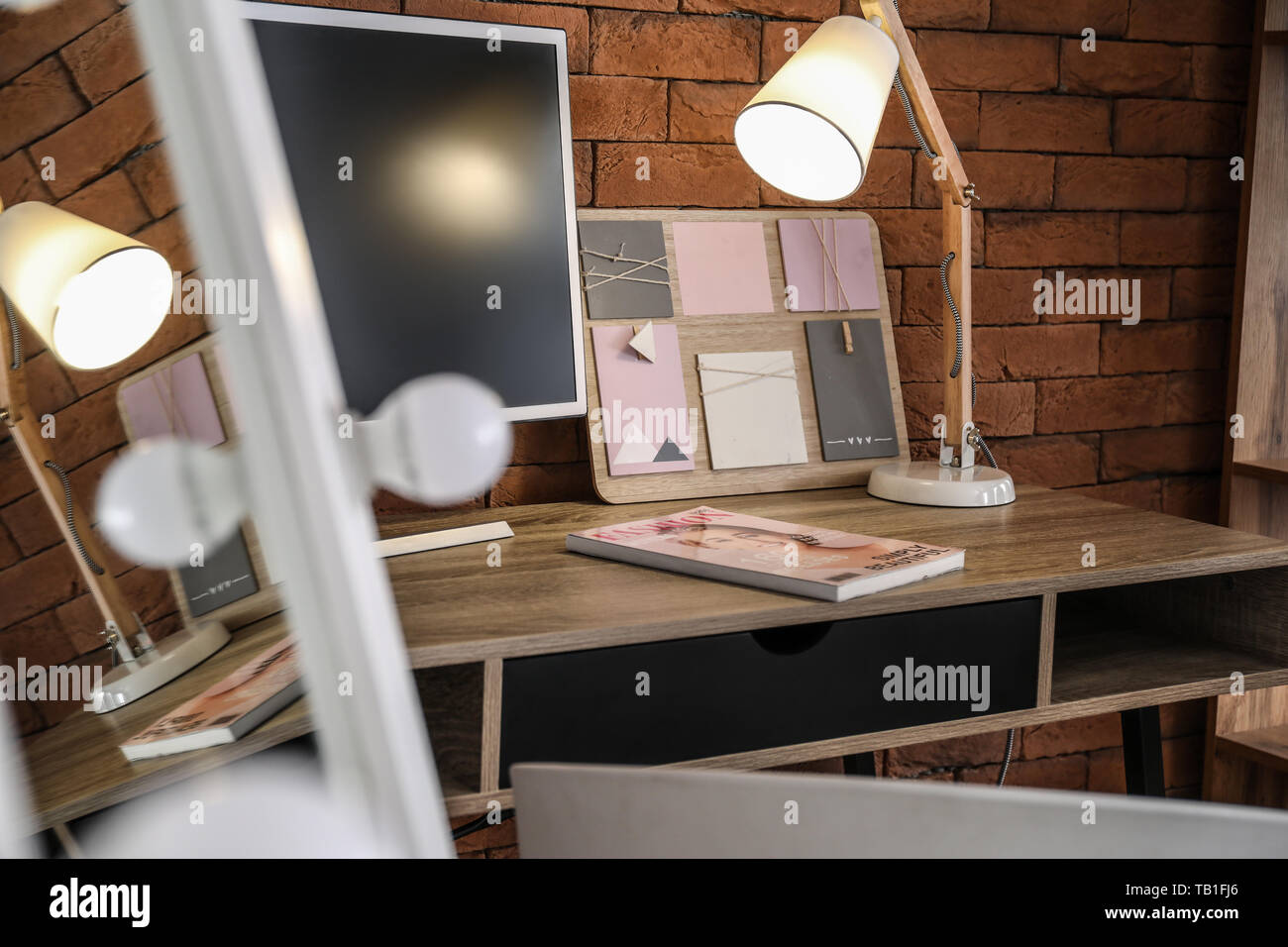 Comfortable workplace with modern computer Stock Photo - Alamy