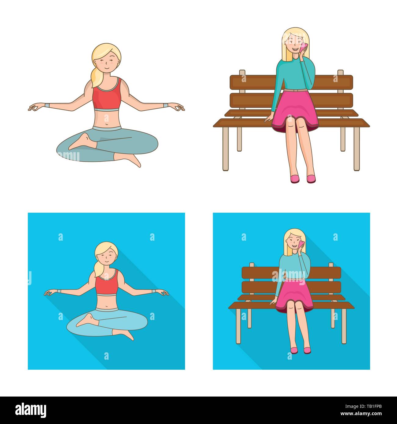 Vector design of posture and mood symbol. Set of posture and female ...