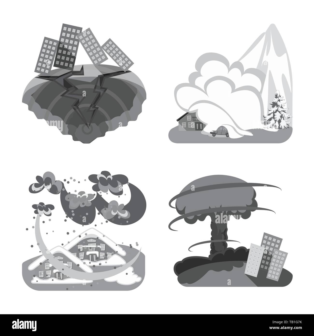 Vector design of nature and apocalypse icon. Set of nature and ...