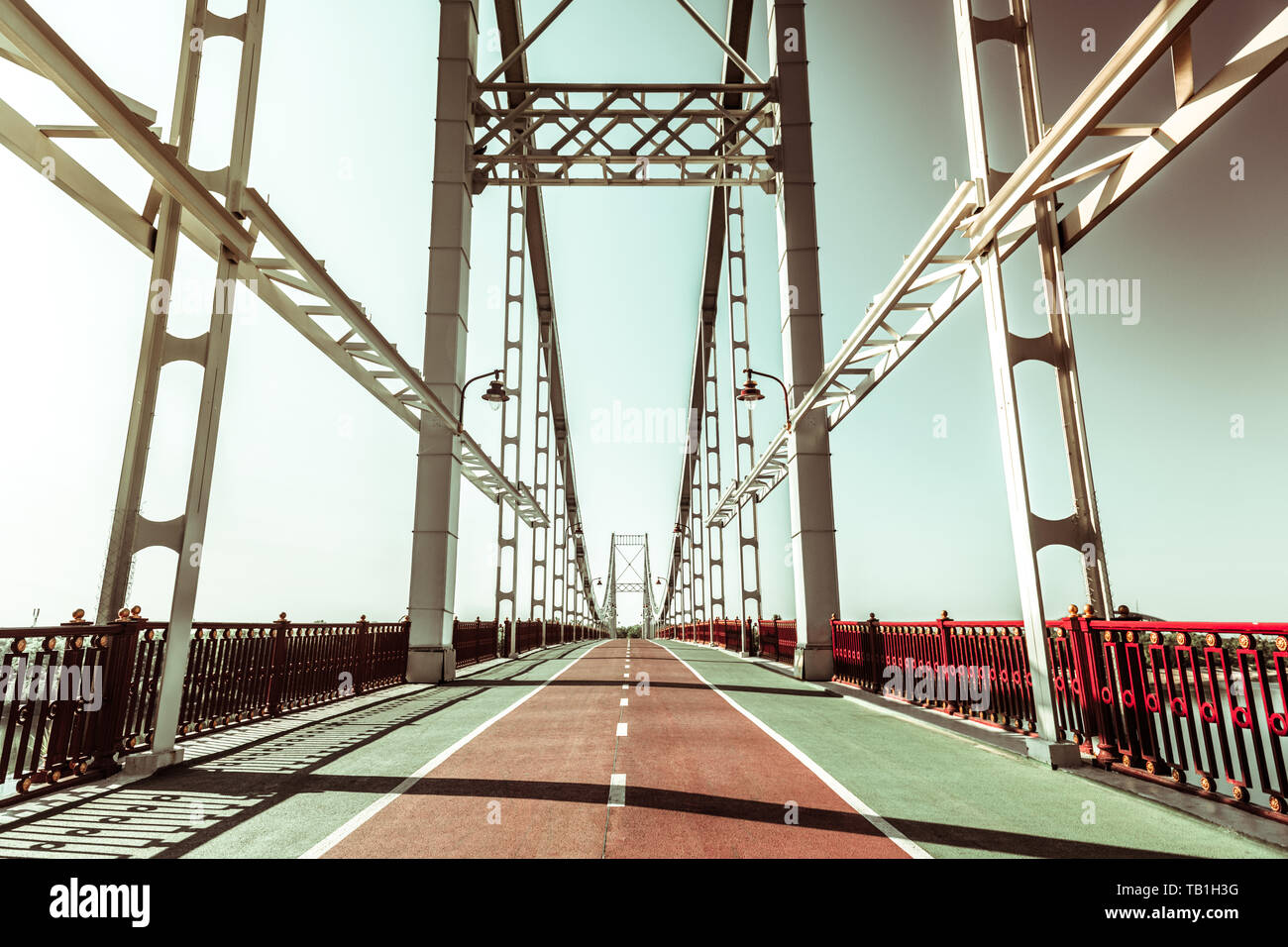 Empty bridge on a sunny day in summer Stock Photo - Alamy