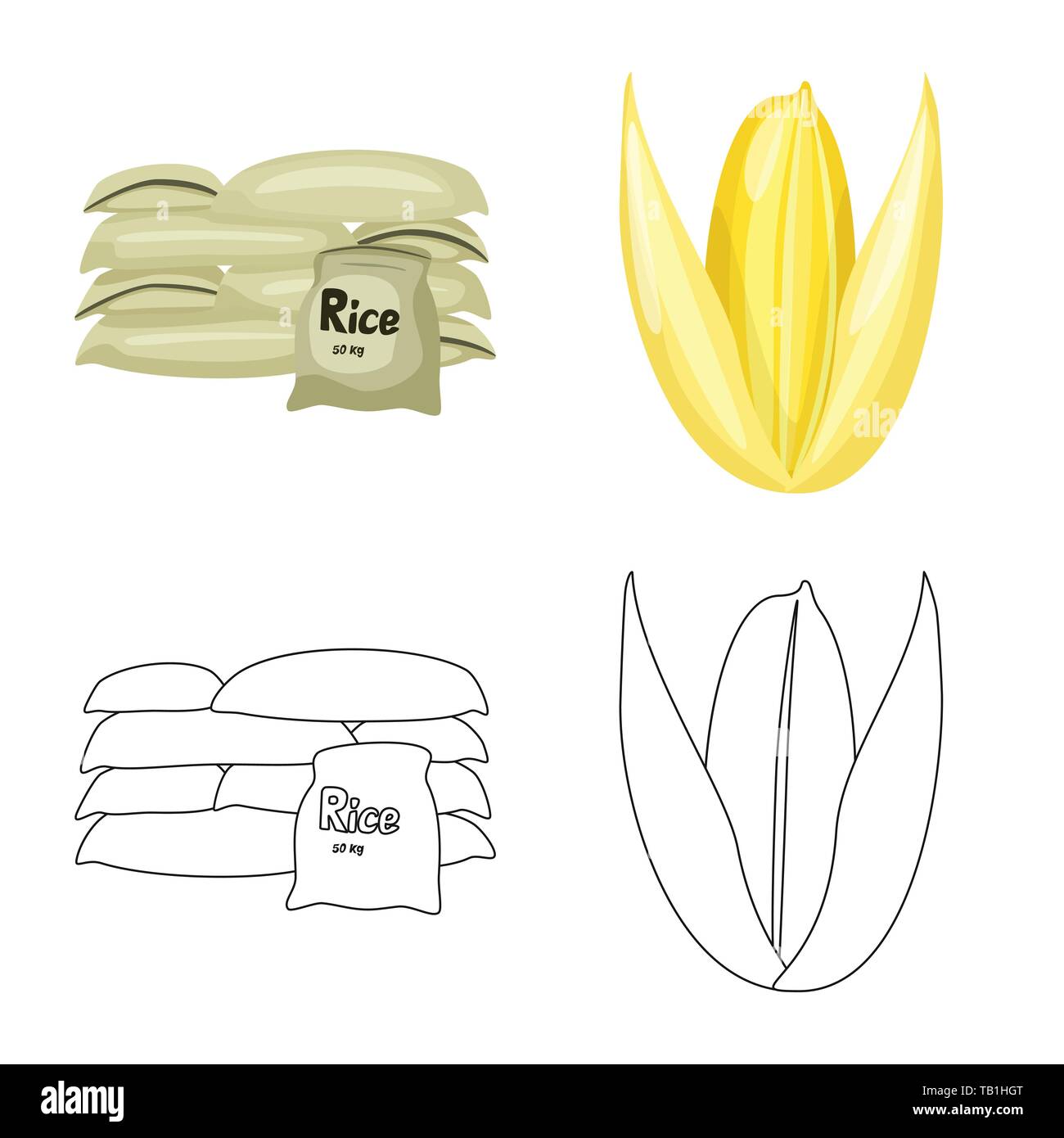 Vector design of crop and ecological symbol. Set of crop and cooking ...