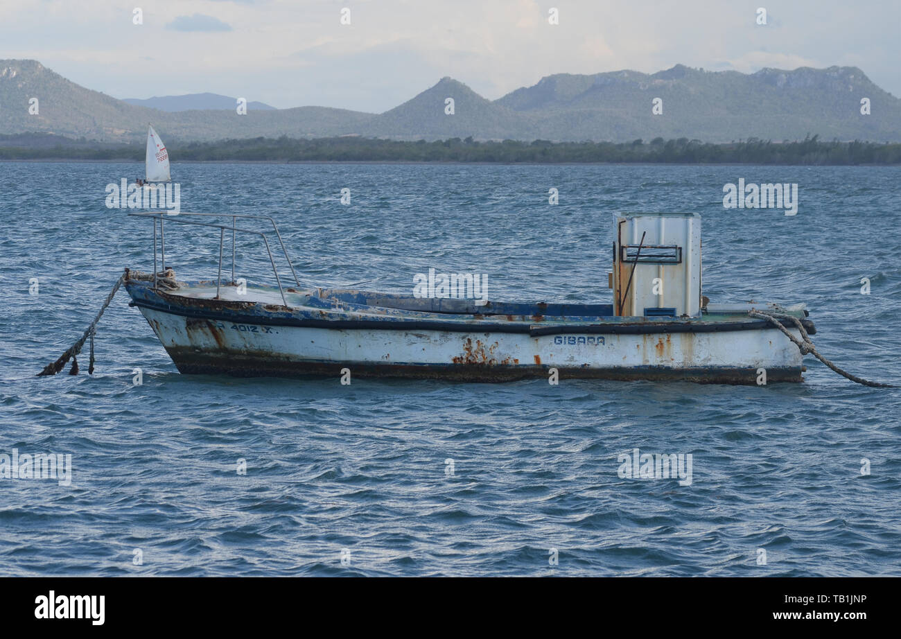 Artisanal fishing fleet in Gibara harbour, southern Cuba Stock Photo ...