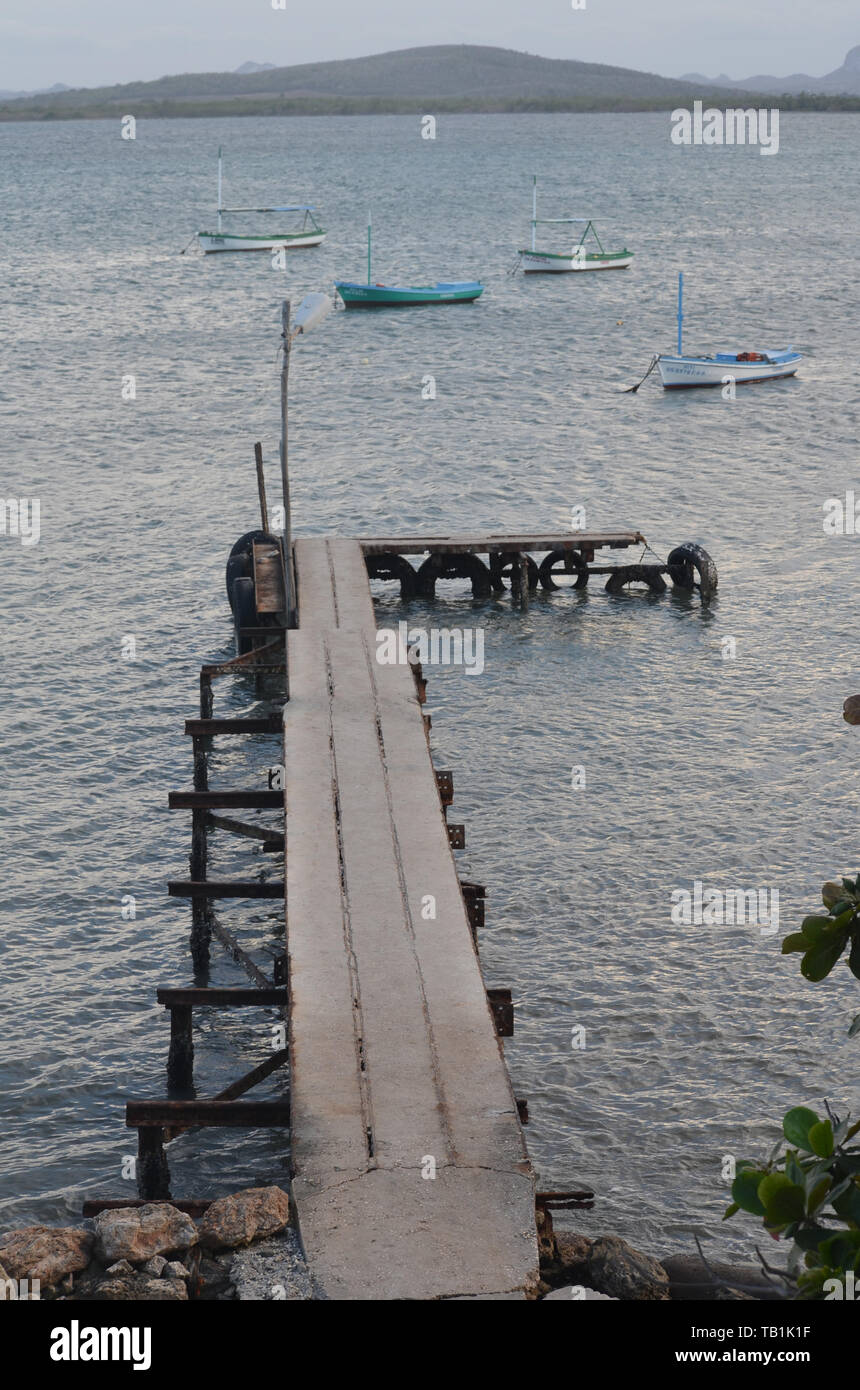 Artisanal fishing fleet in Gibara harbour, southern Cuba Stock Photo ...