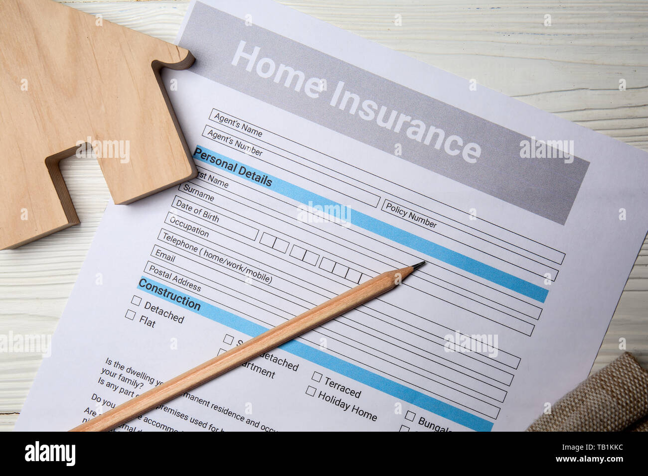 Home insurance policy form concept hi-res stock photography and images ...