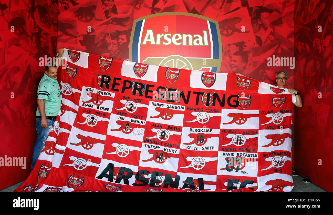 Arsenal fans show their support prior to the UEFA Europa League final ...