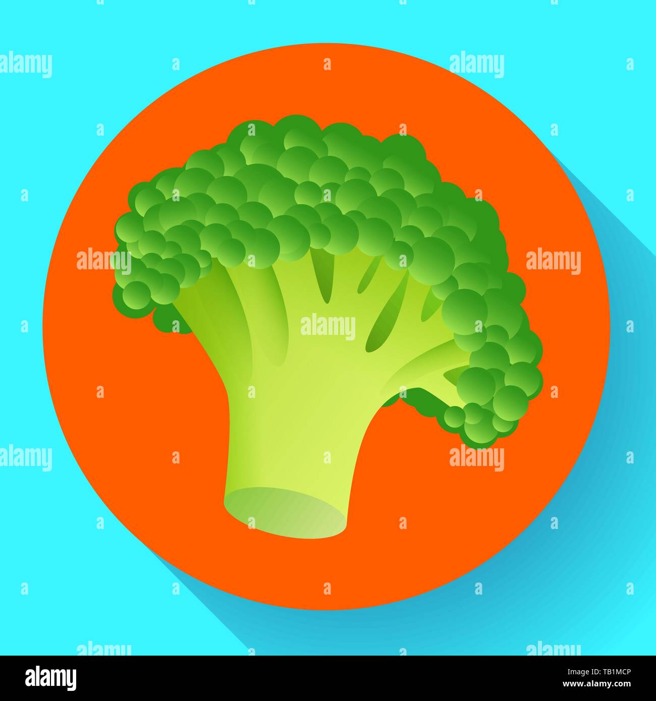 Fresh broccoli icon. Realistic illustration of fresh broccoli vector ...