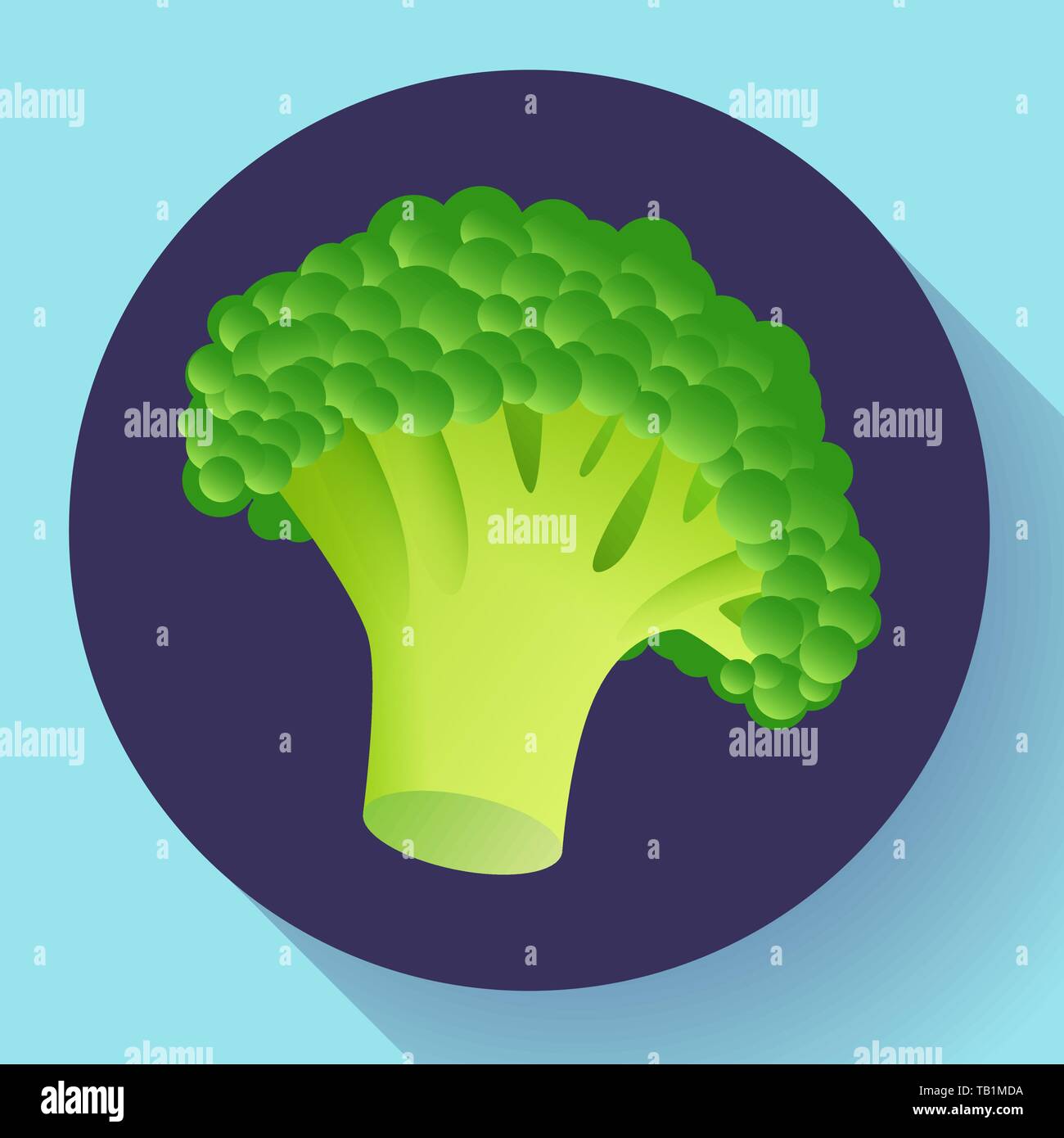 Fresh broccoli icon. Realistic illustration of fresh broccoli vector ...