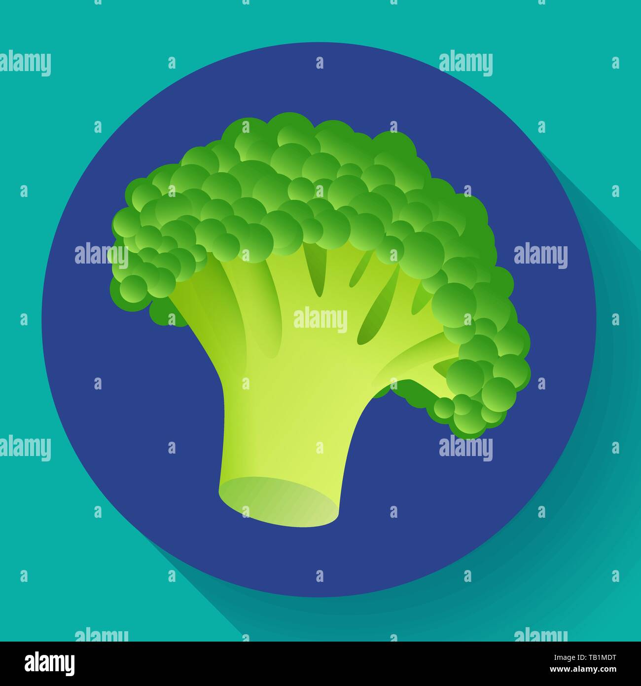 Fresh broccoli icon. Realistic illustration of fresh broccoli vector ...