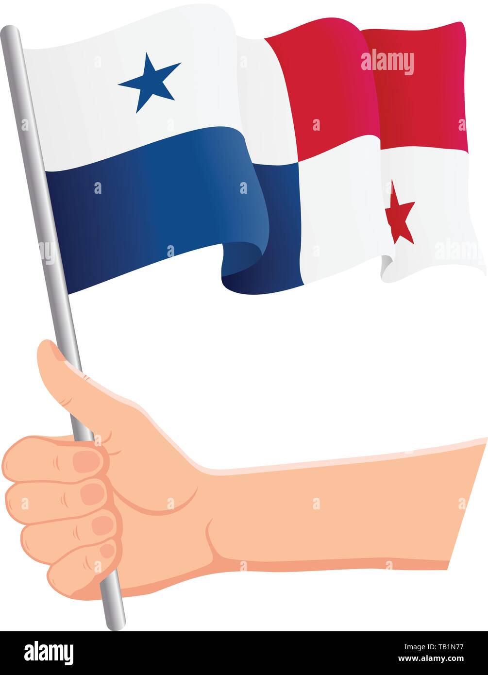 Hand holding and waving the national flag of Panama. Fans, independence ...