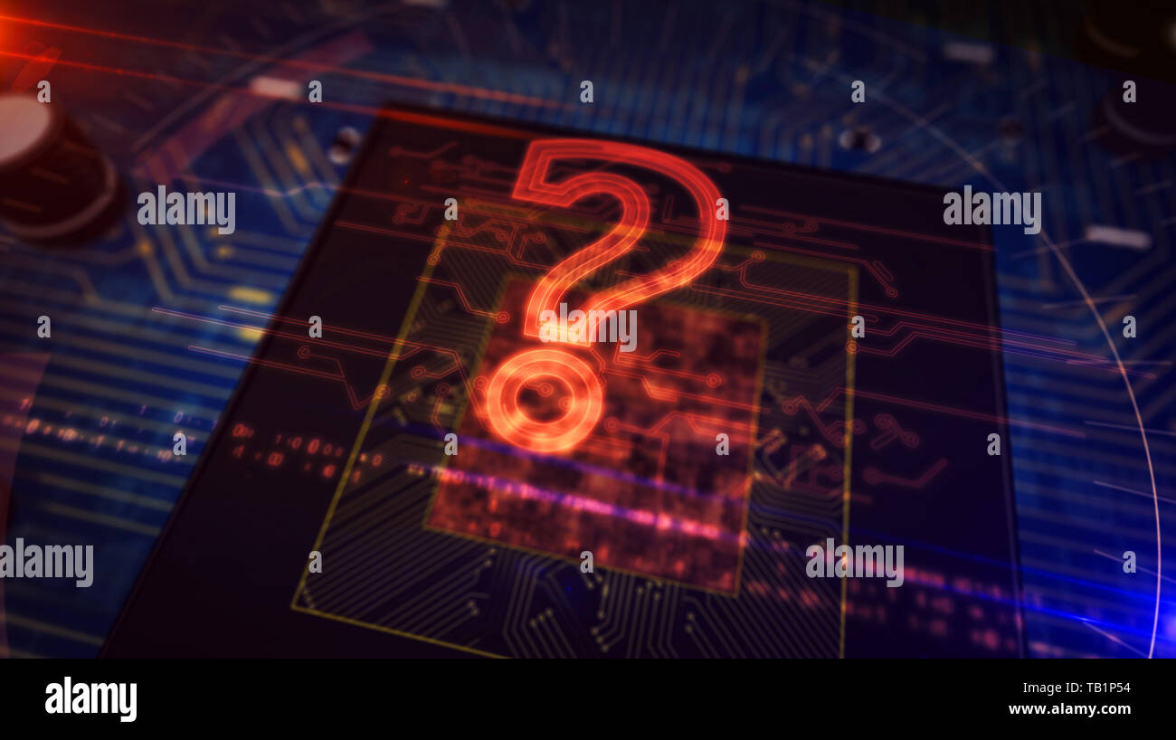 Question mark sign on cyber background. Internet searching, digital ...