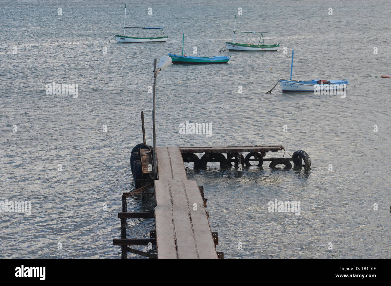 Artisanal fishing fleet in Gibara harbour, southern Cuba Stock Photo ...