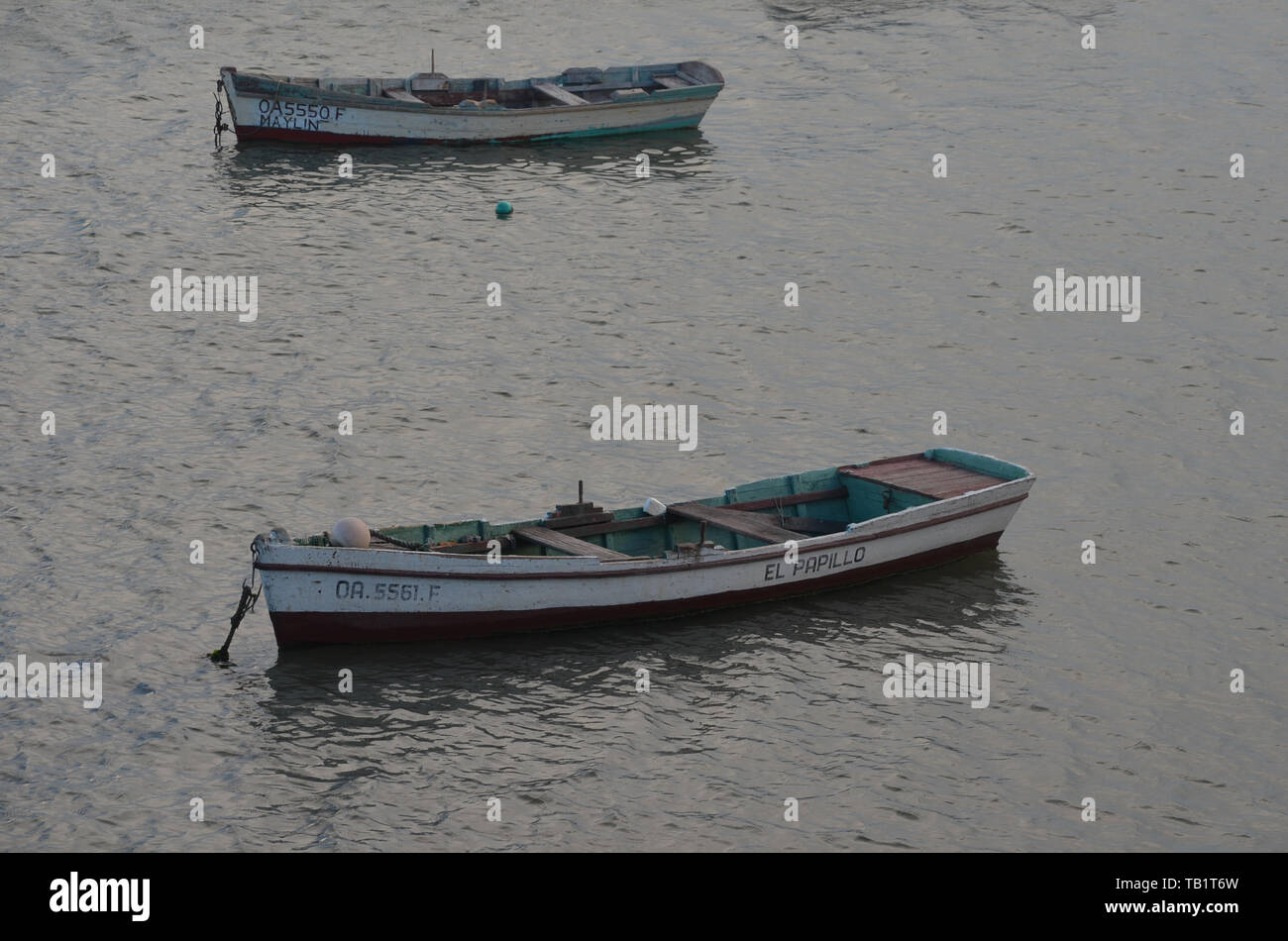Artisanal fishing fleet in Gibara harbour, southern Cuba Stock Photo ...