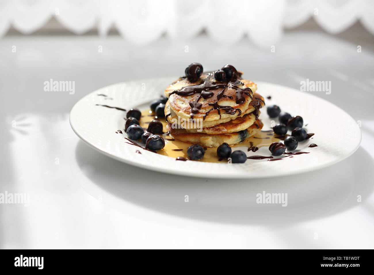 Traditional home-made pancakes, sweet, nutritious breakfast. horizontal ...