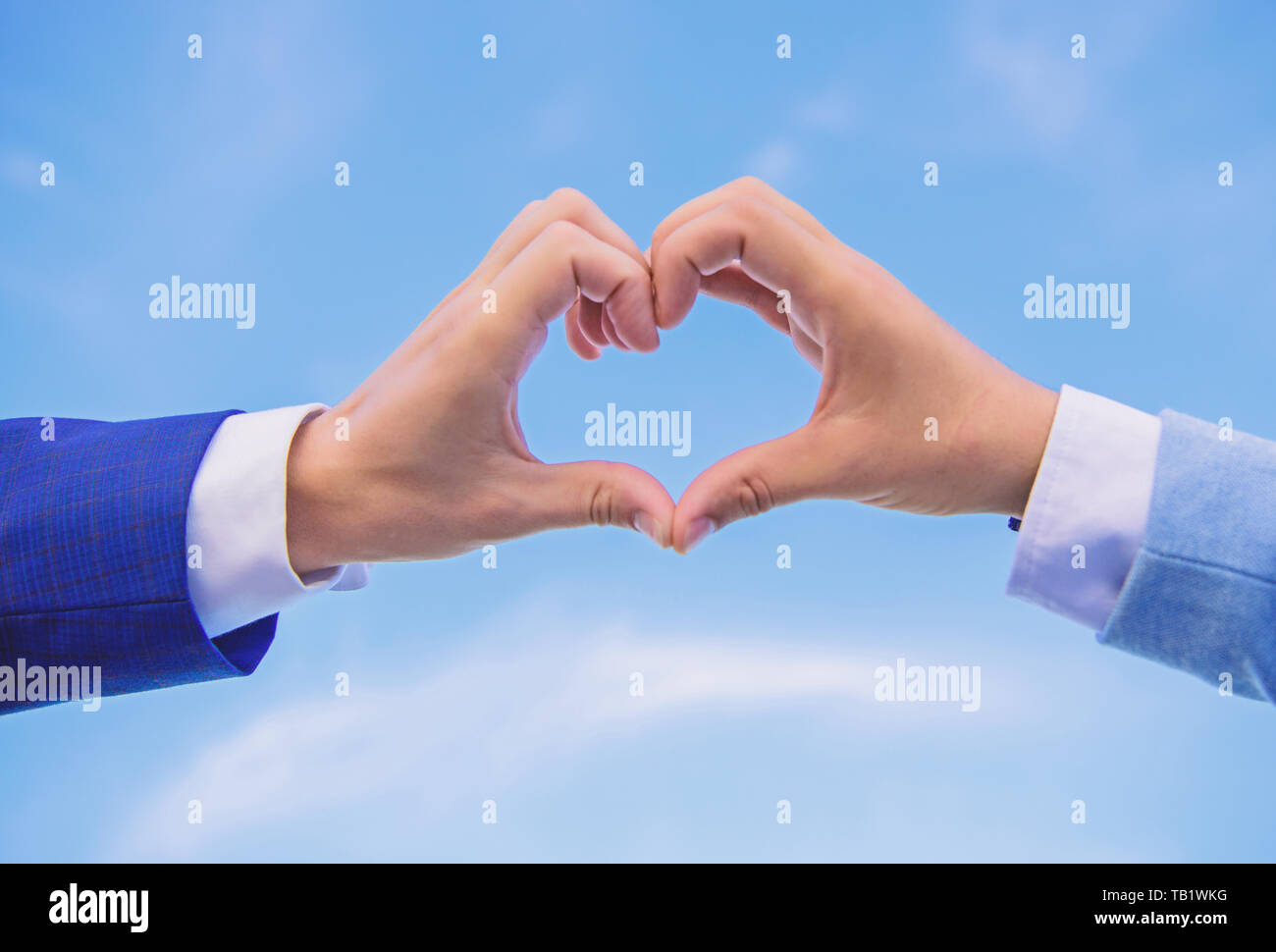 Love symbol concept. Hand heart gesture forms shape using fingers ...