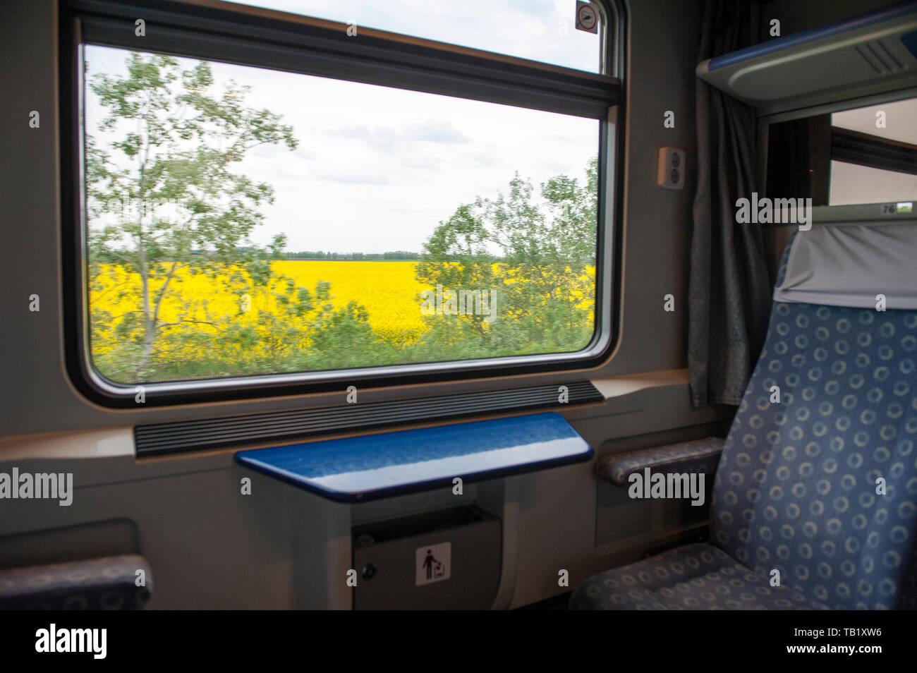 View from the train between Belgrade and Budapest Stock Photo - Alamy
