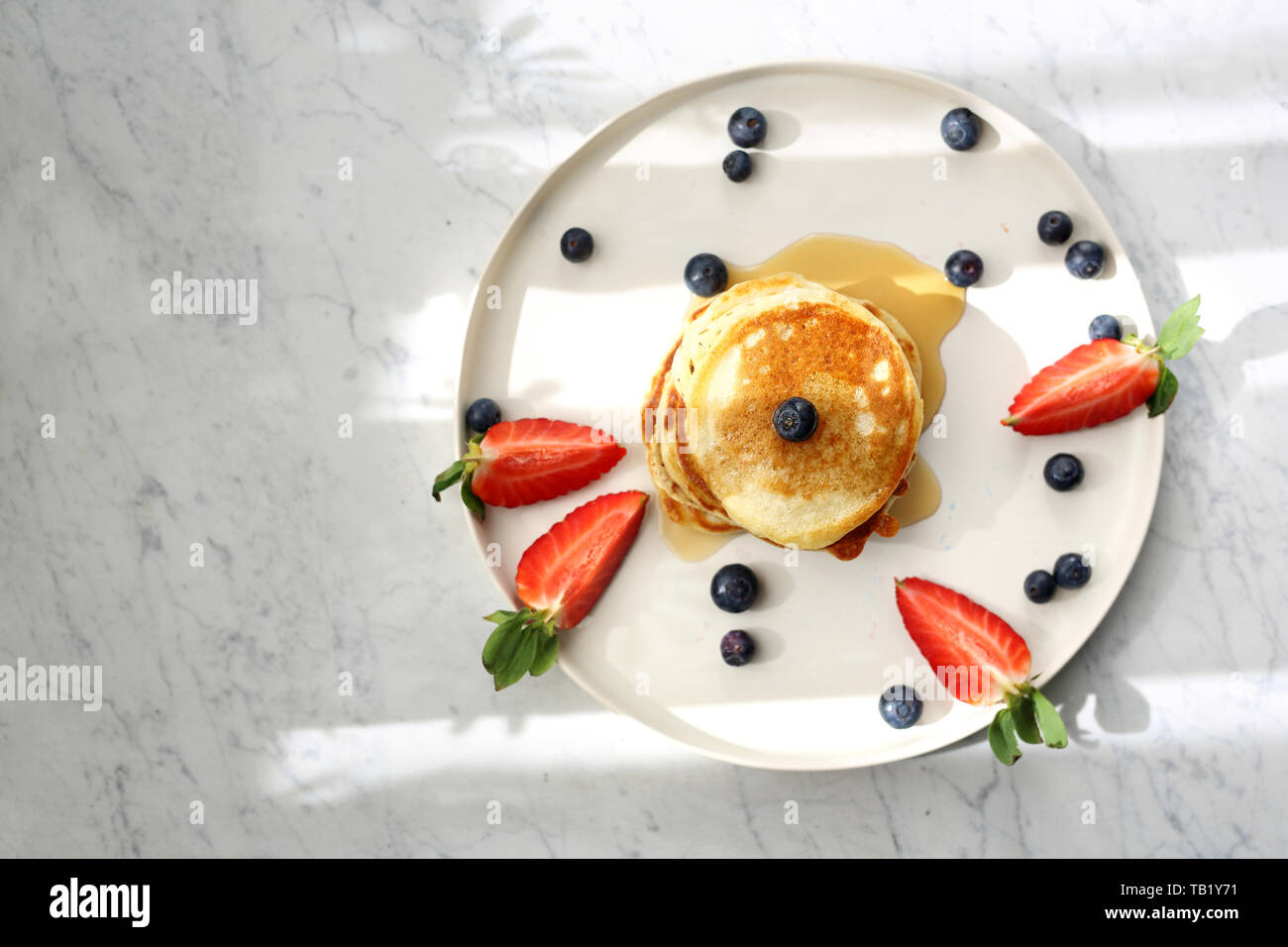 Traditional home-made pancakes, sweet, nutritious breakfast. horizontal ...