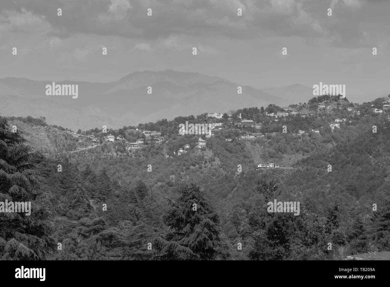 View of himalayan mountains from George Everest at Mussoorie ...